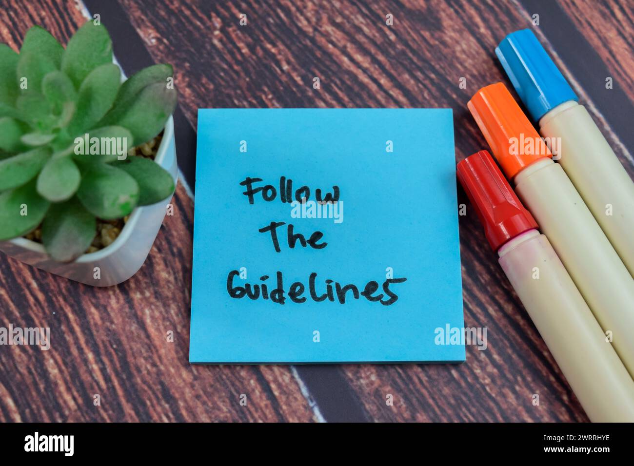 Concept Of Follow The Guidelines Write On Sticky Notes Isolated On