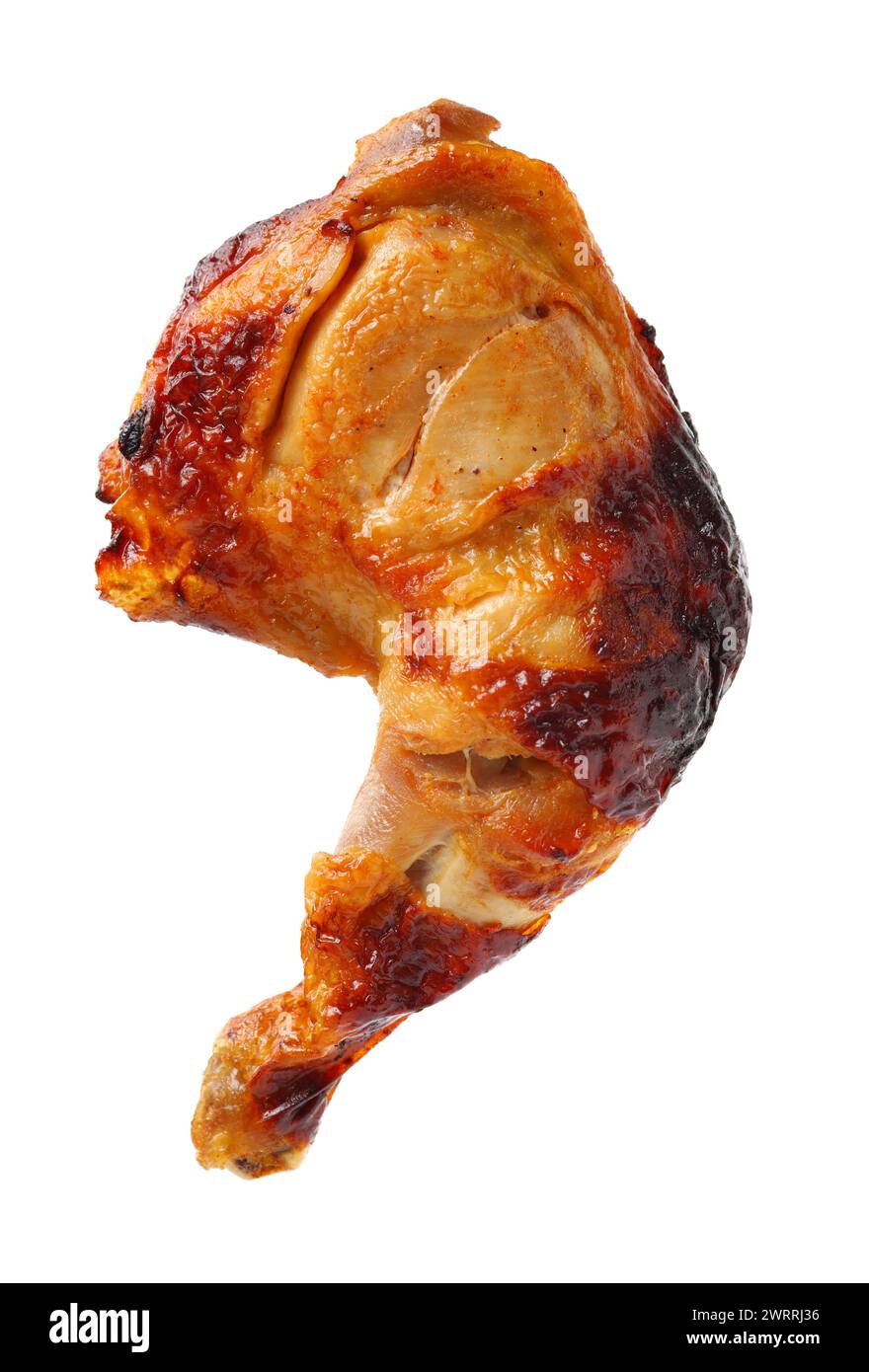 chicken leg on white background Stock Photo - Alamy