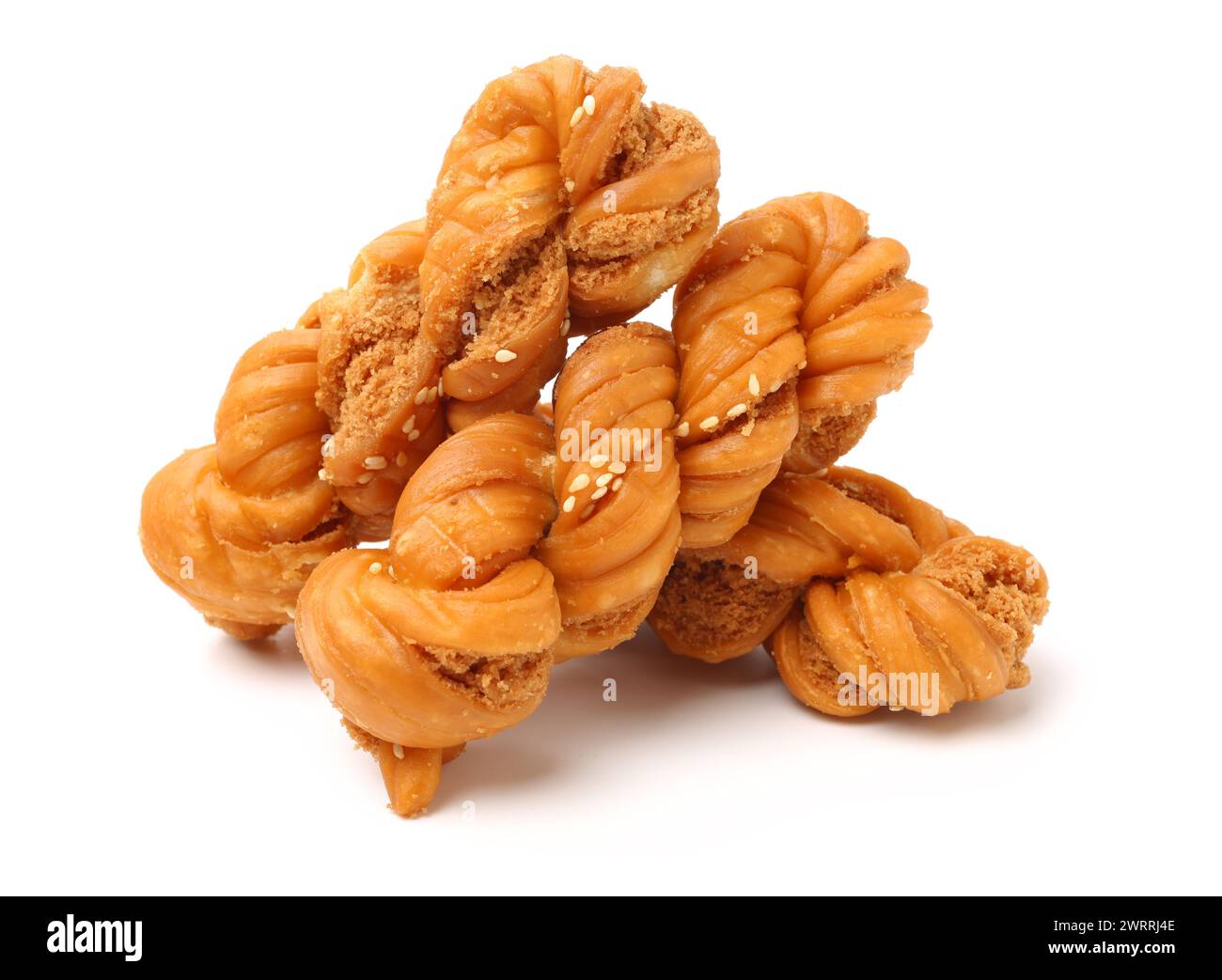 Chinese fried dough twist on white background Stock Photo - Alamy