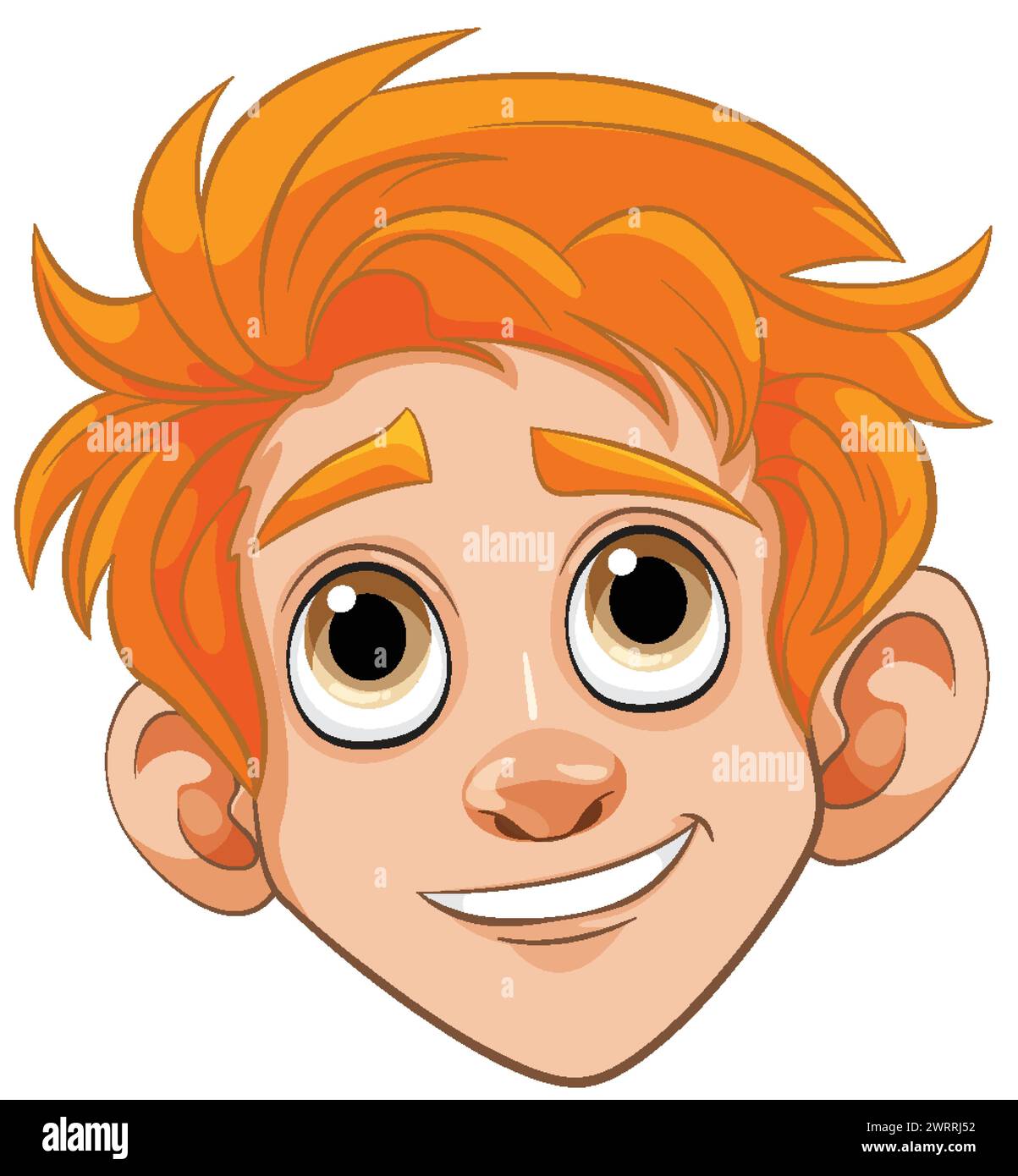 Vector illustration of a happy, young redhead boy Stock Vector Image ...