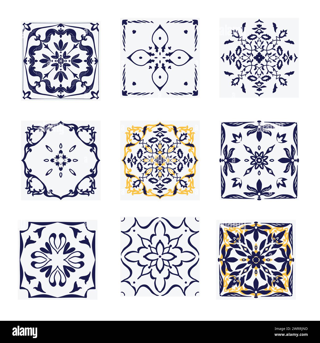 Portugal blue white tiles Stock Vector Images - Alamy