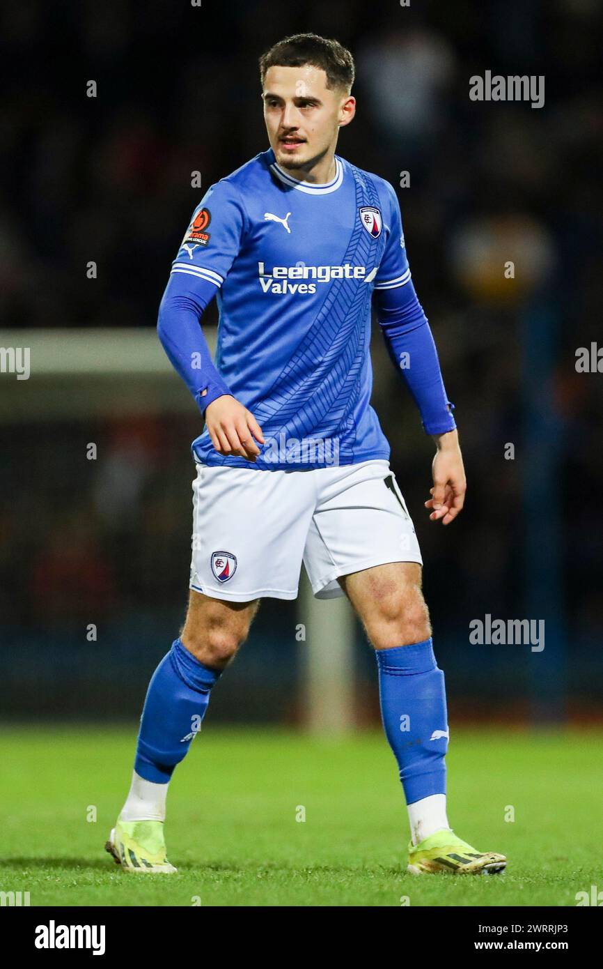 Chesterfield, UK. 12th Mar, 2024. Chesterfield midfielder Armando Dobra ...