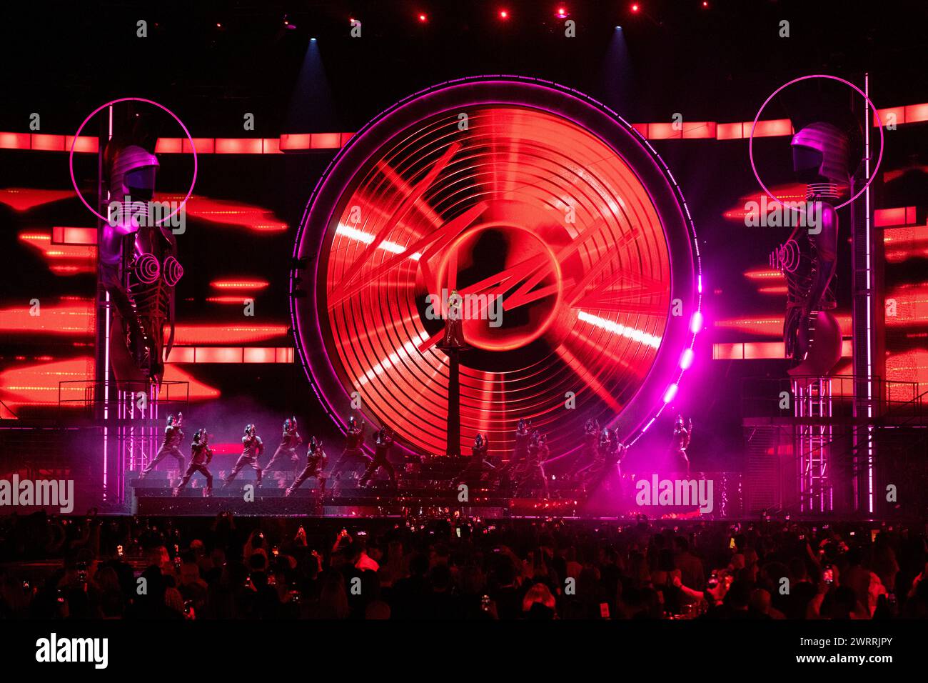 Kylie Minogue performing live at the 2024 BRIT awards ceremony, O2 ...