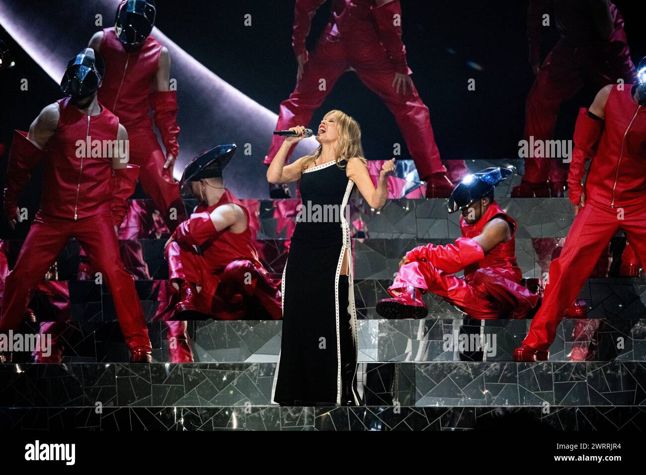 Kylie Minogue performing live at the 2024 BRIT awards ceremony, O2 ...