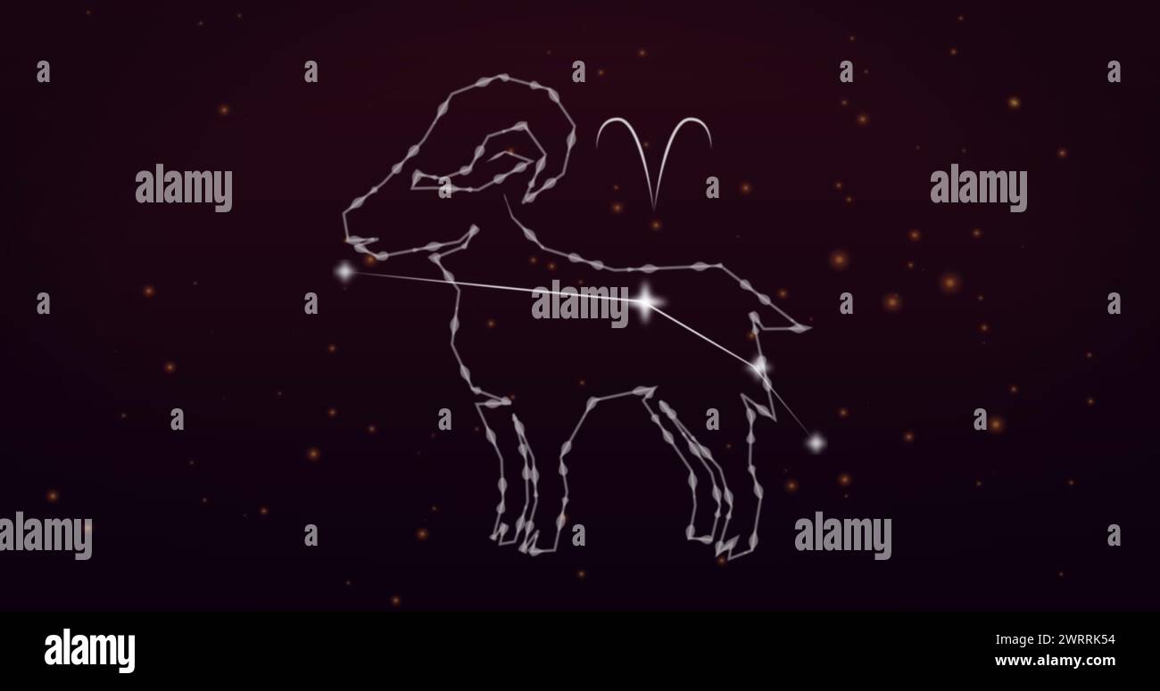 Image of aries star sign on black background. Astrology, horoscope and ...