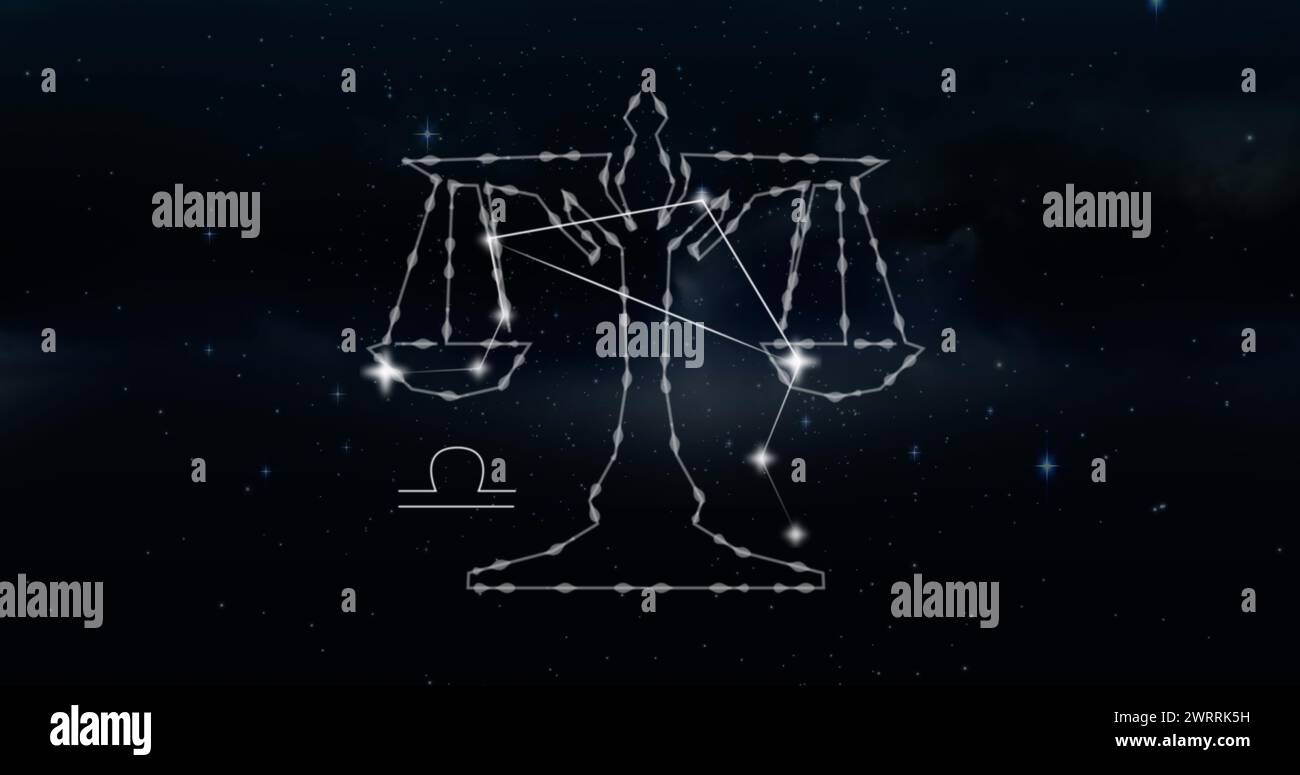 Image of libra star sign on clouds of smoke in background Stock Photo ...