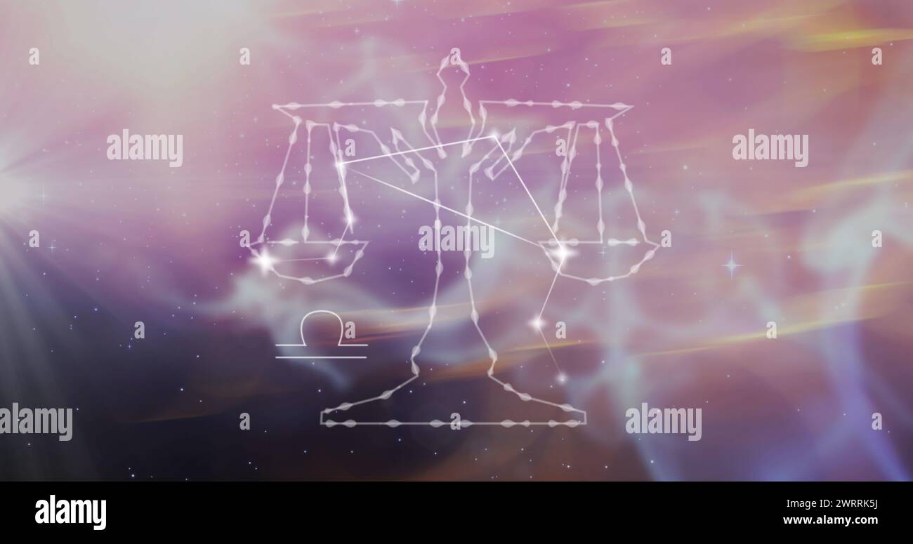 Image of libra star sign on clouds of smoke in background Stock Photo ...