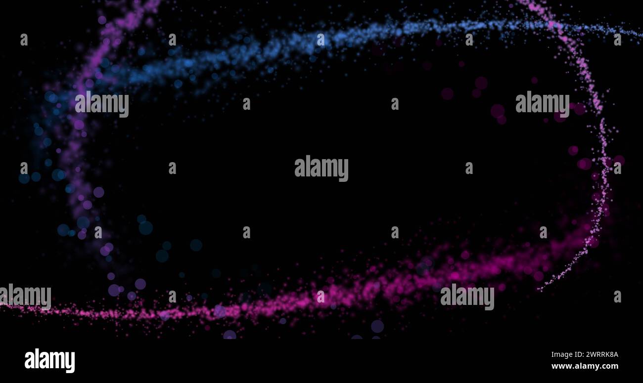 Image of colourful light trails and spots on black background Stock ...