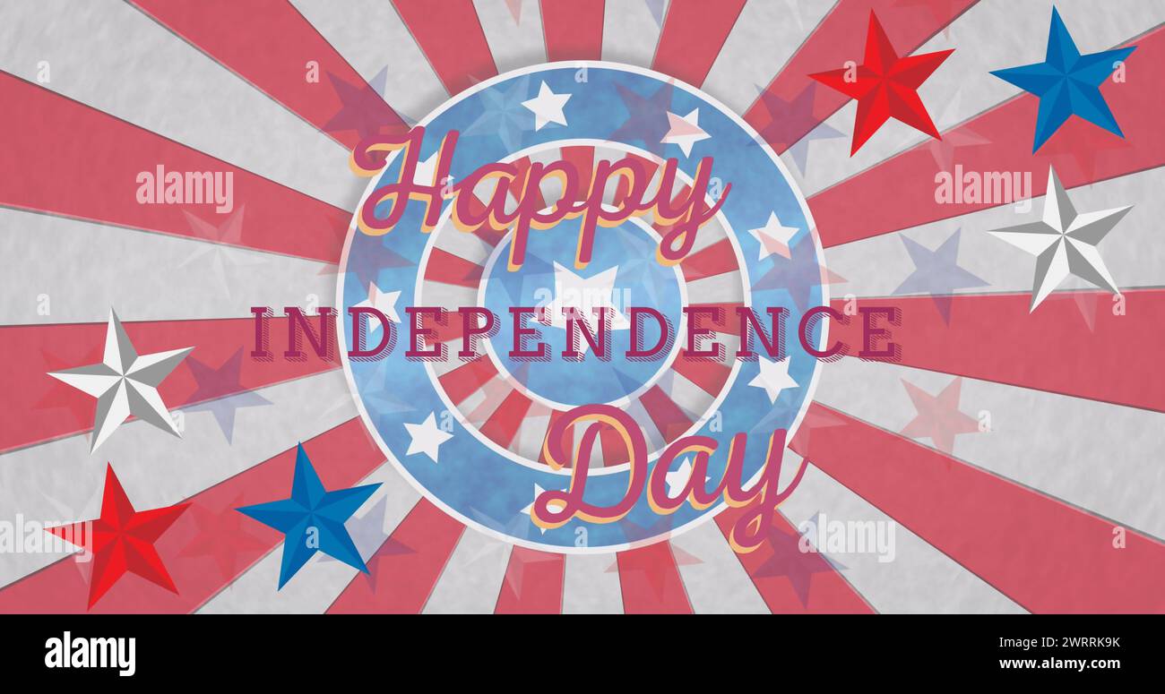 Image of happy independence day text over stars and stripes Stock Photo ...