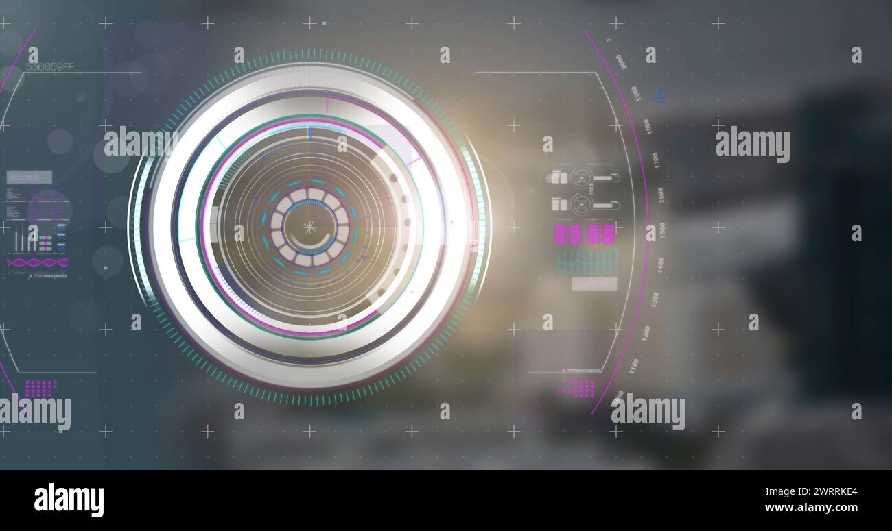 Image of data processing and scope scanning over out of focus ...