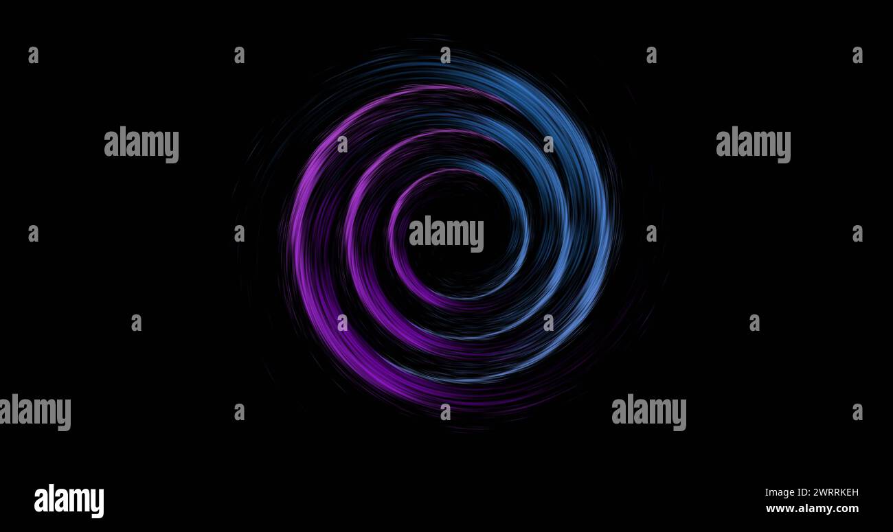 Image of colourful light trails forming circles on black background Stock Photo - Alamy