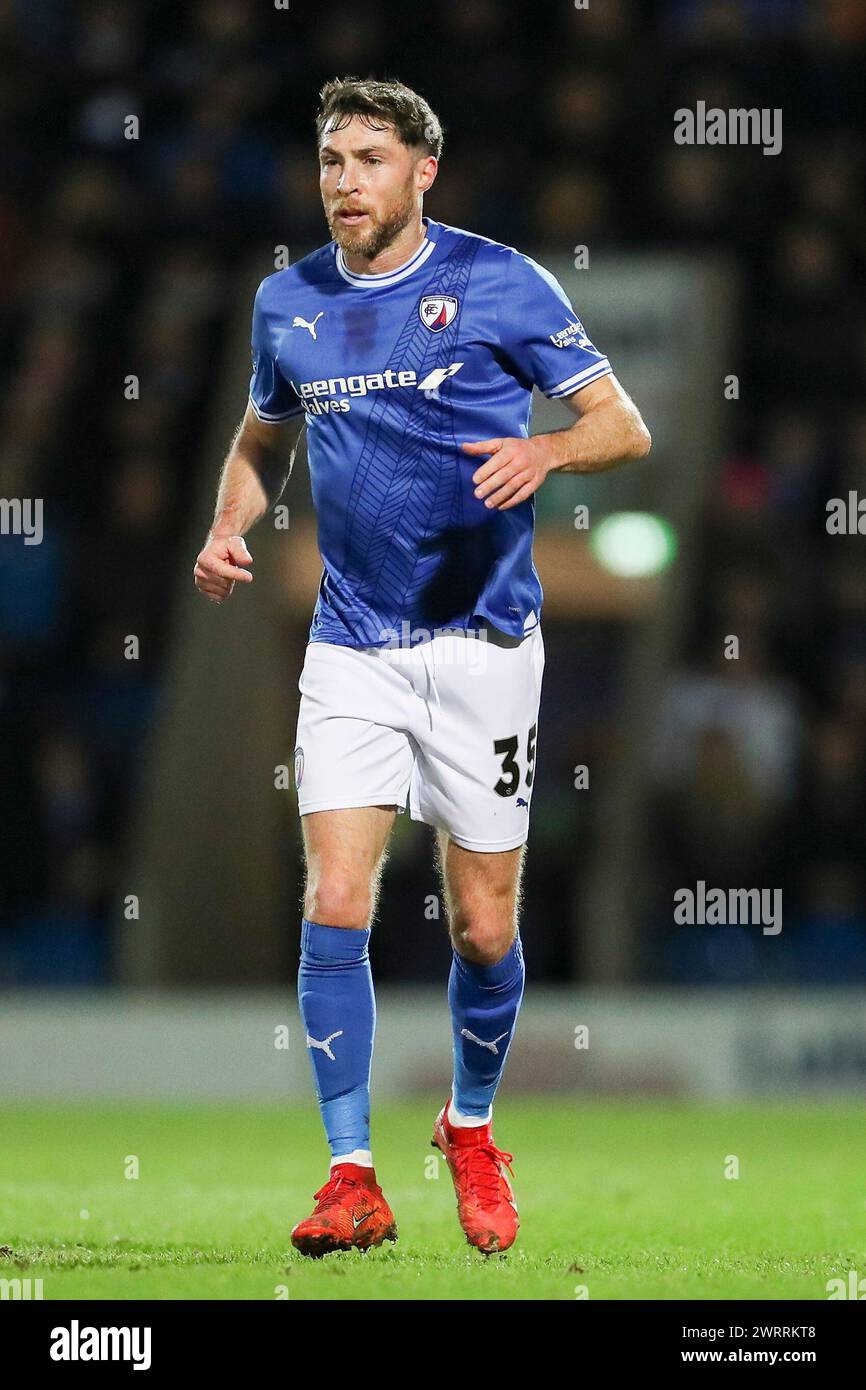 Chesterfield, UK. 12th Mar, 2024. Chesterfield midfielder Mike Jones ...