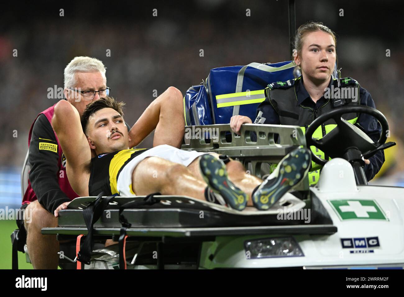 Melbourne, Australia. 14th Mar, 2024. Josh Gibcus of Richmond exits the ...