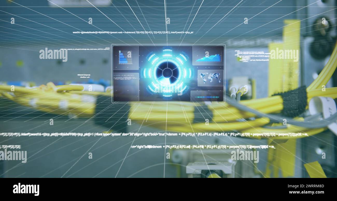 Image of scope scanning and data processing over cables of computer server Stock Photo - Alamy