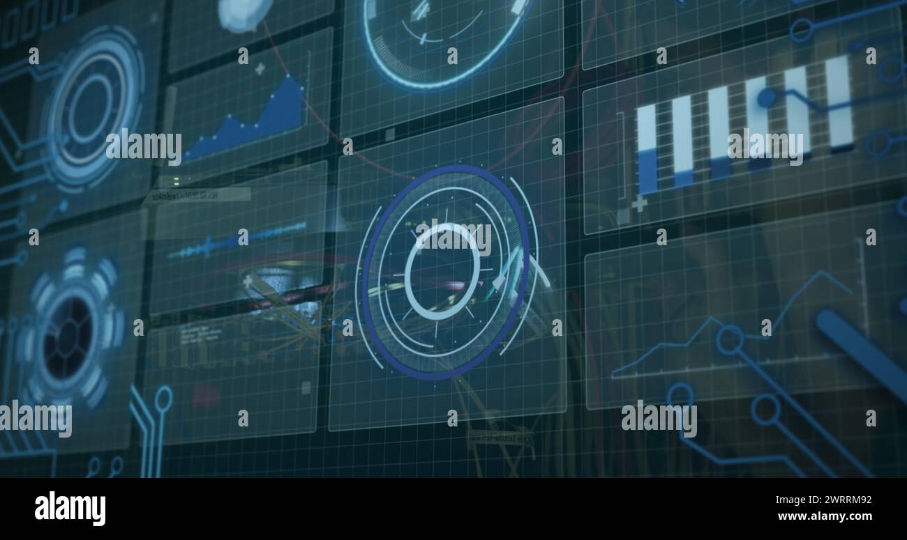 Image of data processing over cables of computer server Stock Photo - Alamy
