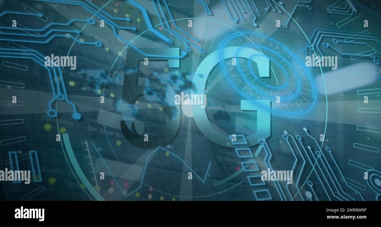 Image of data processing and 5g text over cables of computer server Stock Photo - Alamy