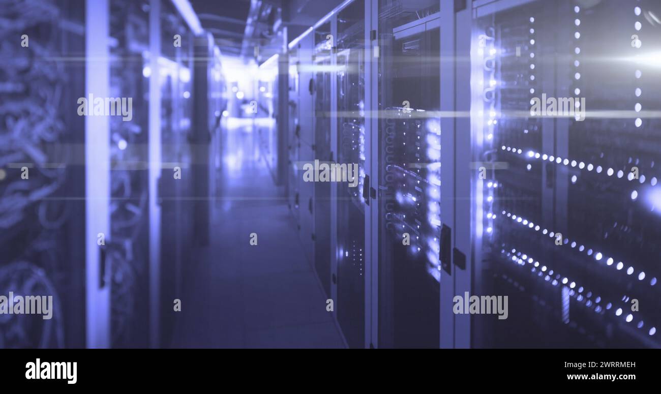 Image of data processing over server room Stock Photo - Alamy
