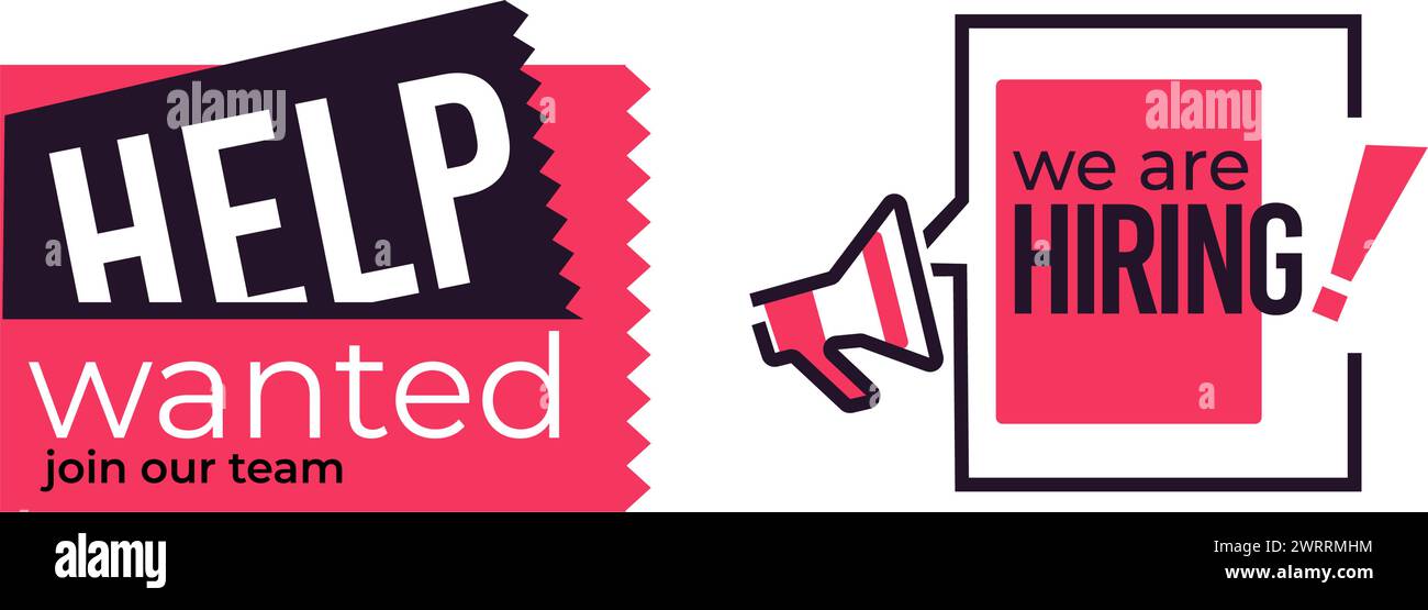 Help wanted, join our team, recruitment banner Stock Vector Image & Art ...