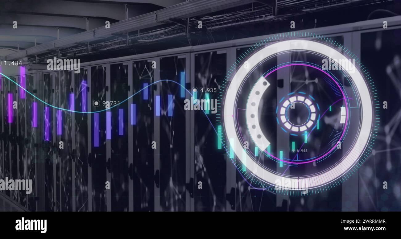 Image of scope scanning and data processing over computer servers Stock ...