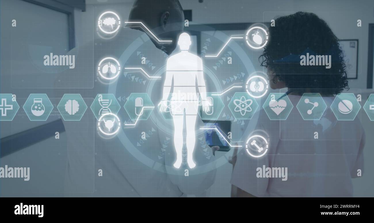 Image of medical data processing over diverse doctors Stock Photo - Alamy