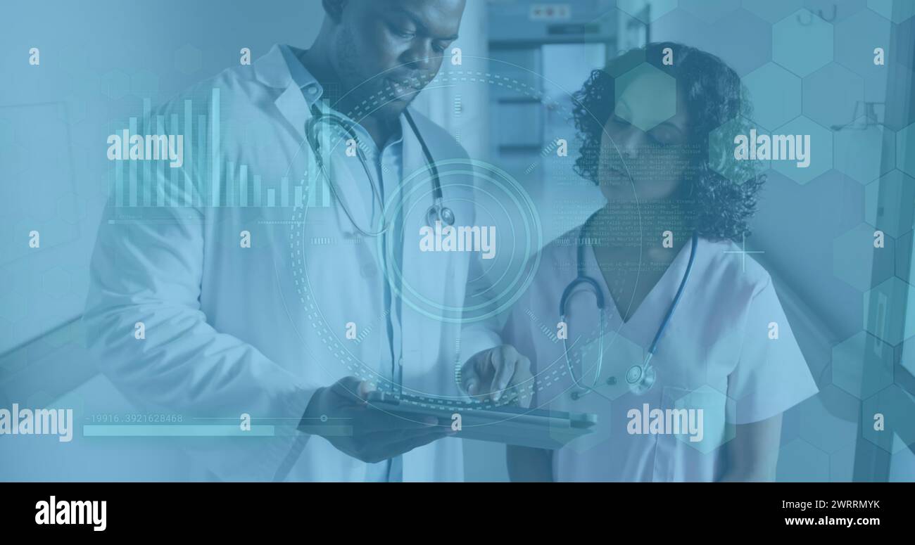 Image of medical data processing over diverse doctors. Global ...
