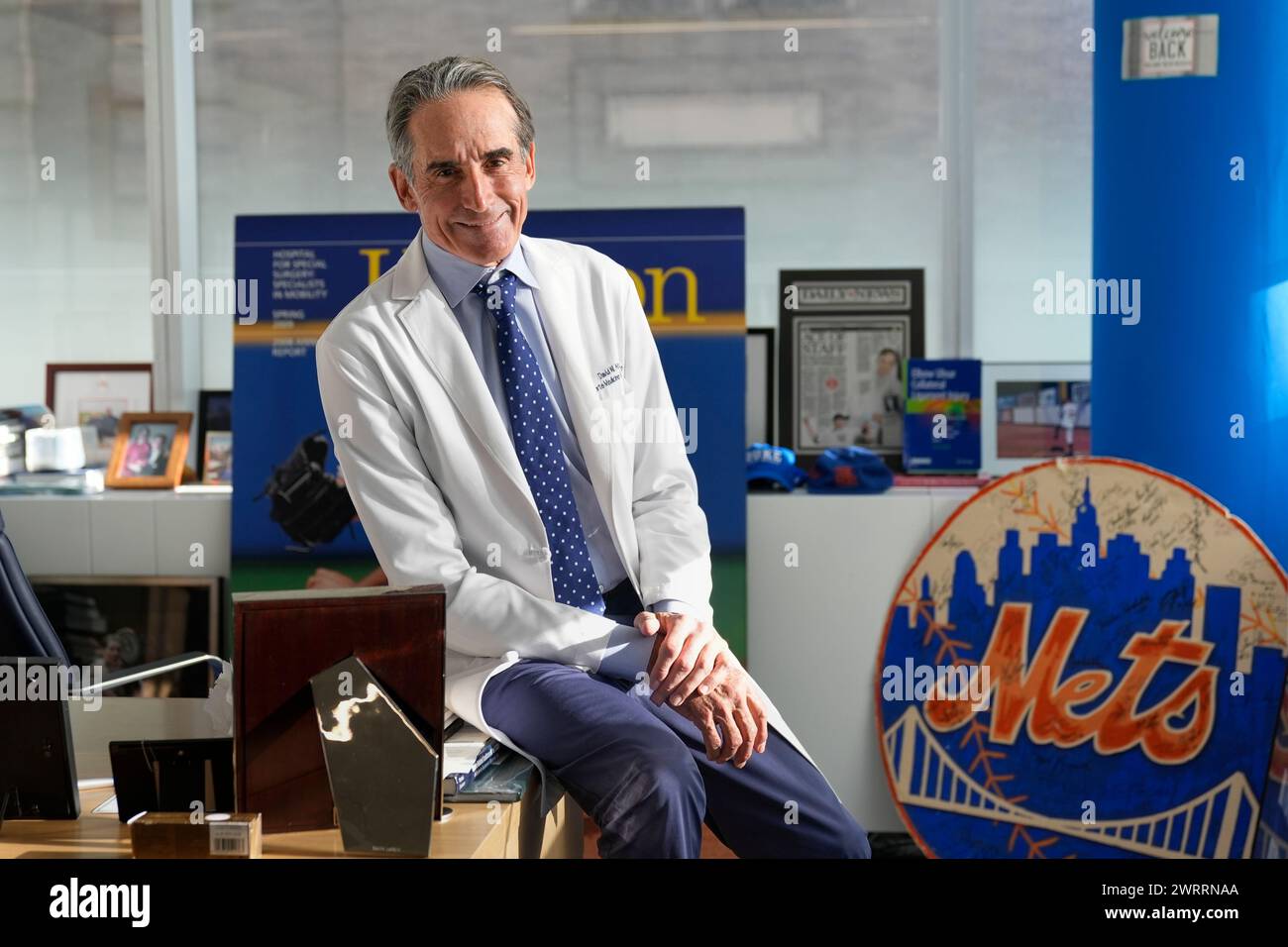 Dr. David Altchek poses in his office in New York, Thursday, Feb. 29 ...