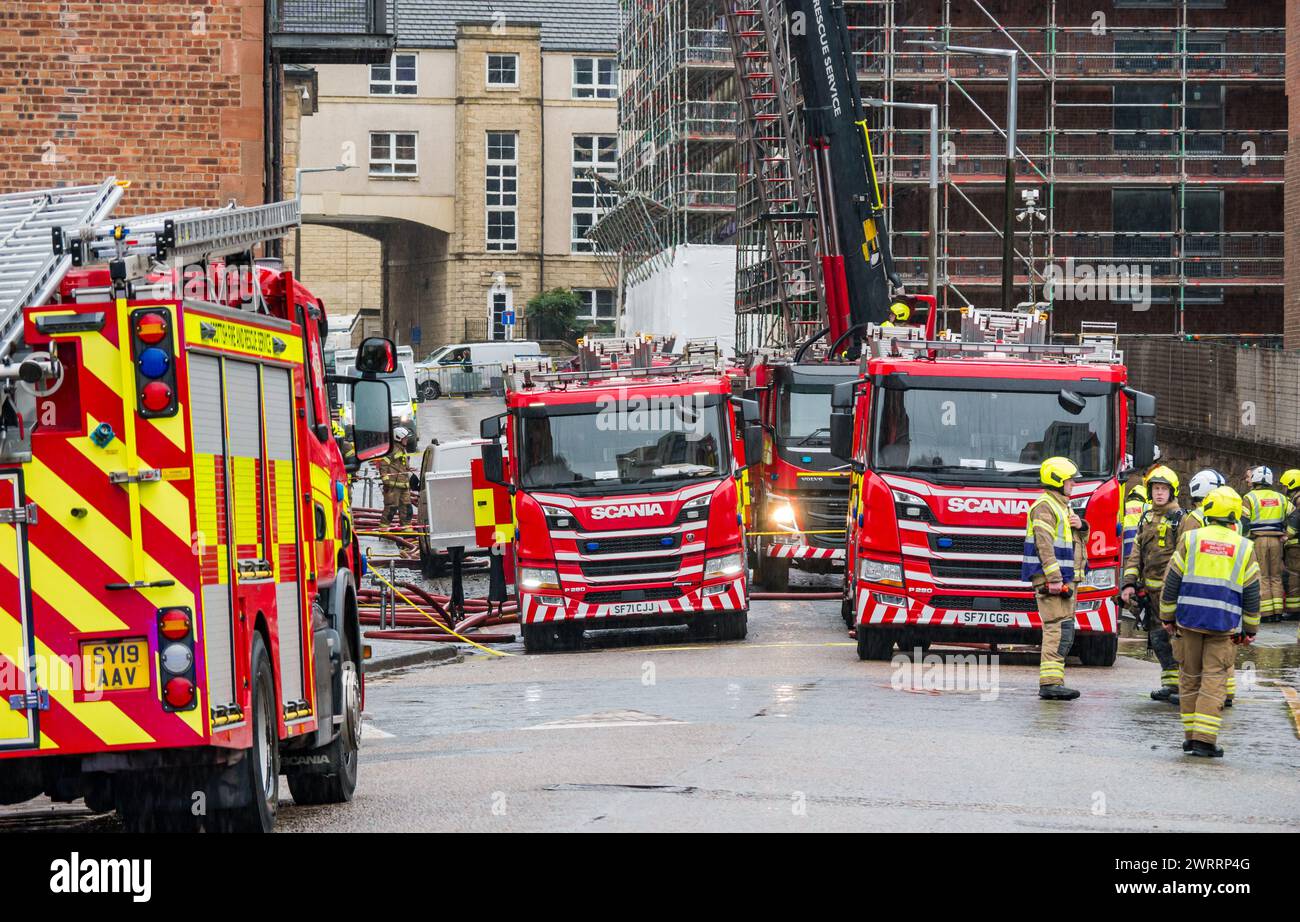 Edinburgh, Scotland, UK, 14th March 2024. Fire at block of flats in ...