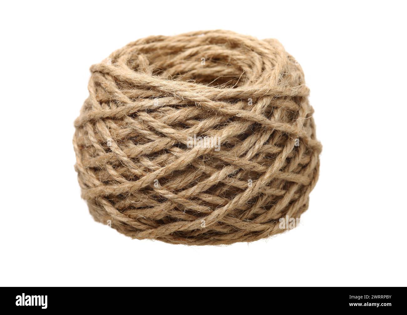 Hemp rope on white background Stock Photo - Alamy