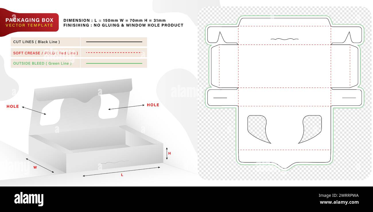 illustration a packaging box die cut concept designs with 3d visual ...