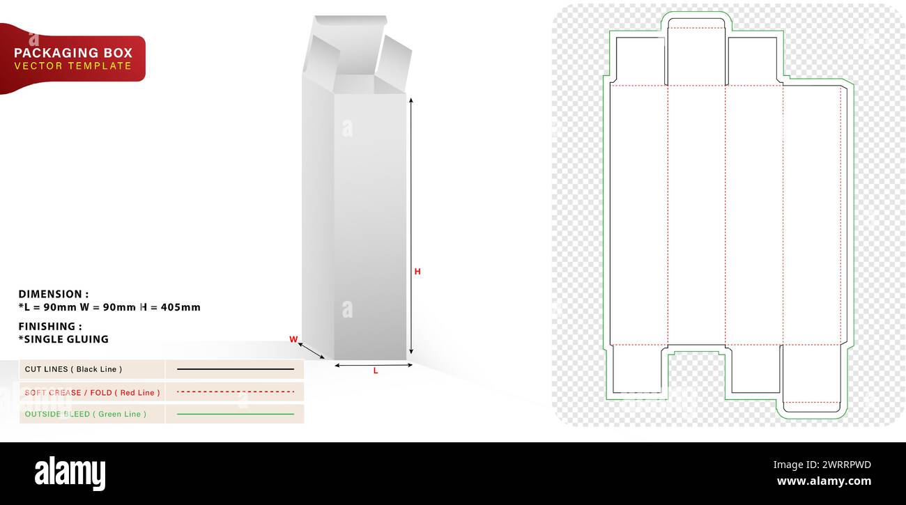 illustration a packaging box die cut concept designs with 3d visual ...