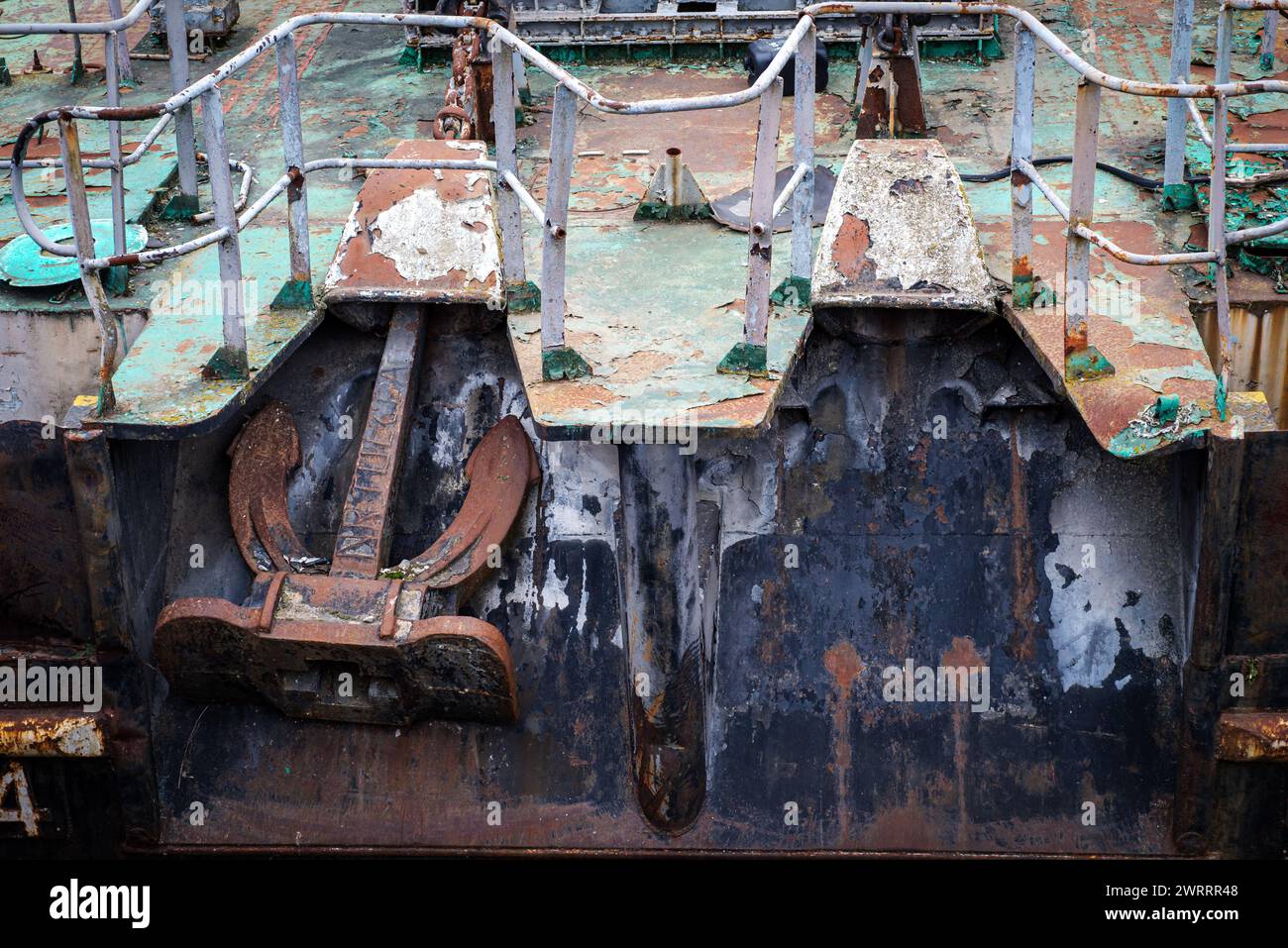Old river vessels rust on dock repair shop Stock Photo - Alamy