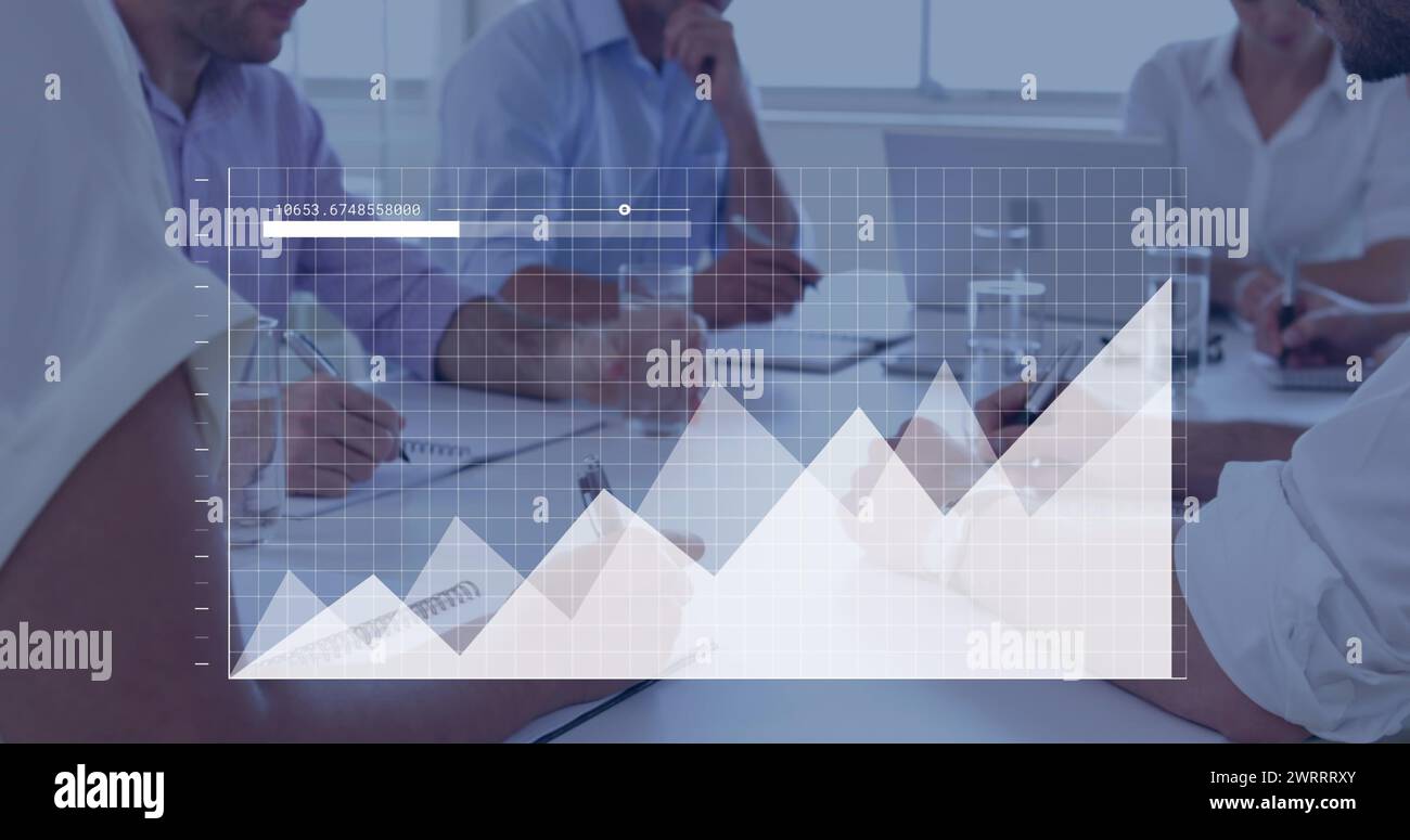 Image of graph over caucasian group of business people Stock Photo - Alamy