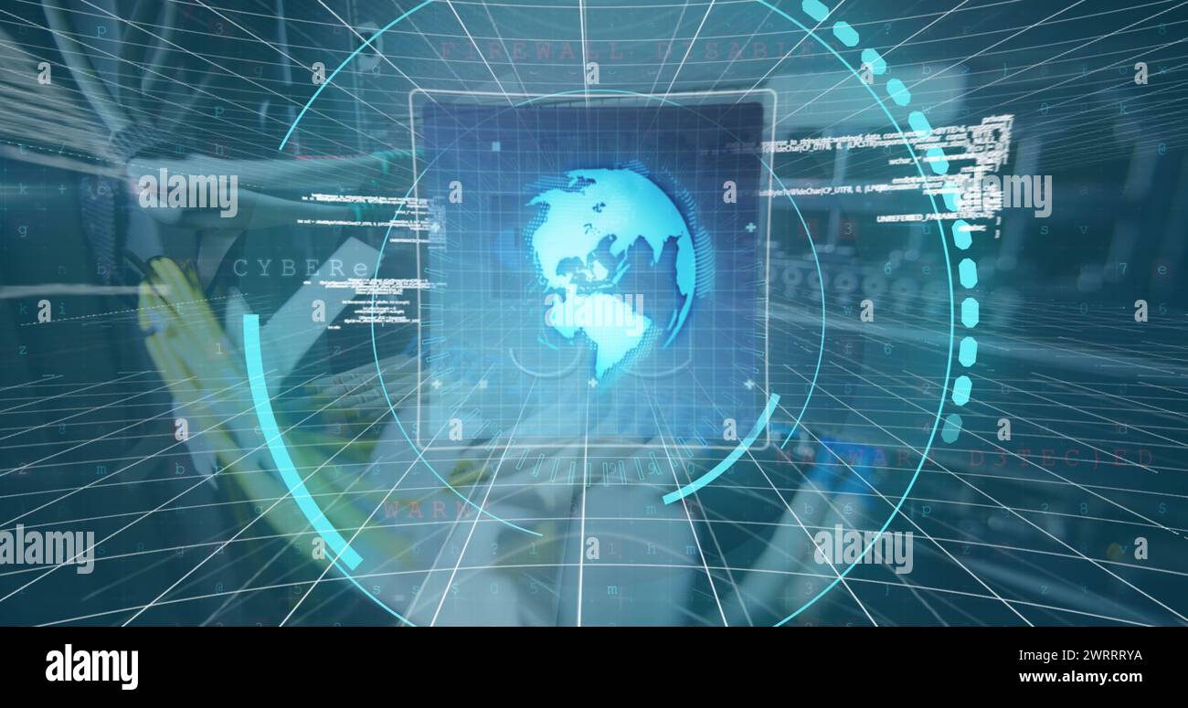 Image of data processing over computer wires Stock Photo - Alamy