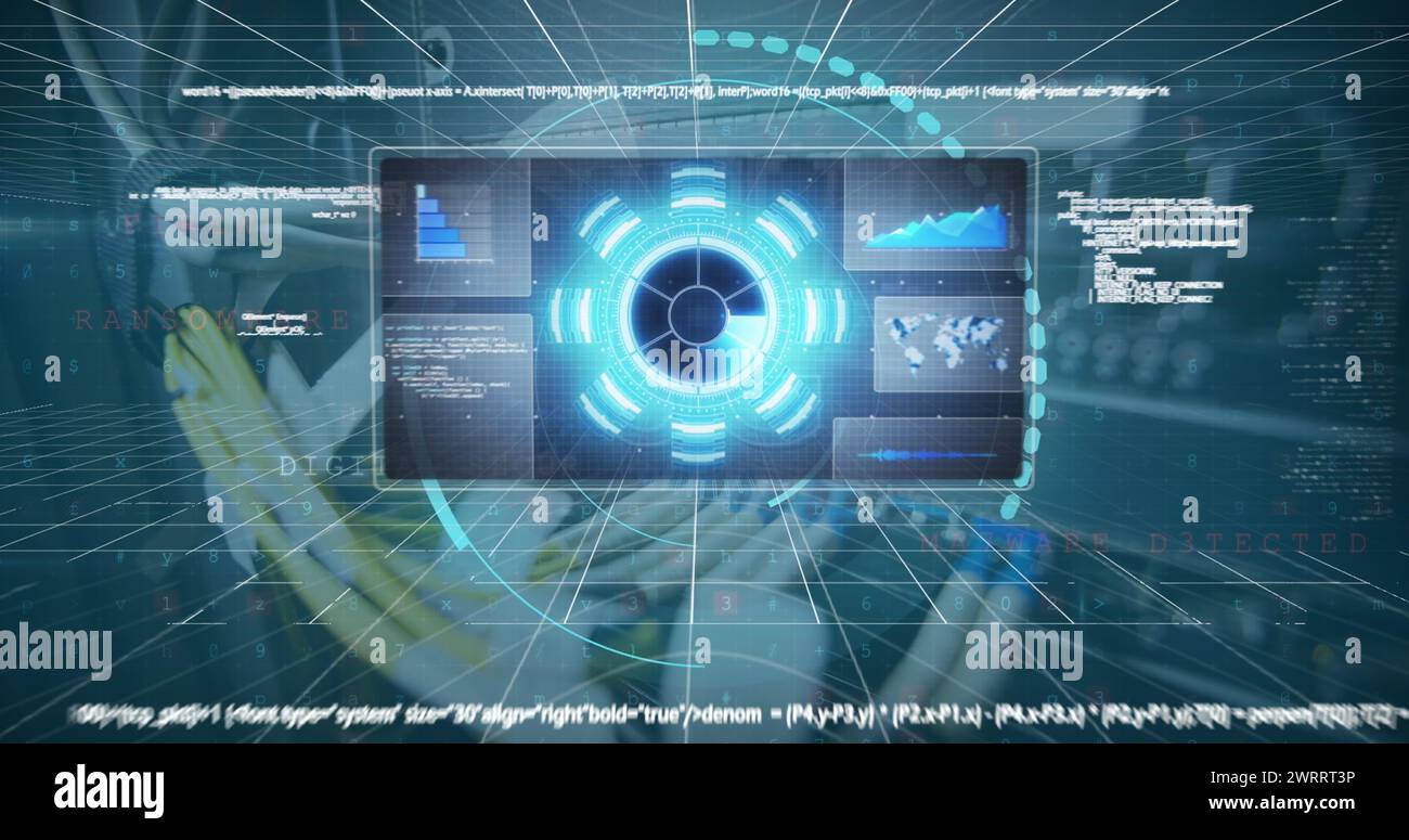 Image of data processing over computer wires Stock Photo - Alamy