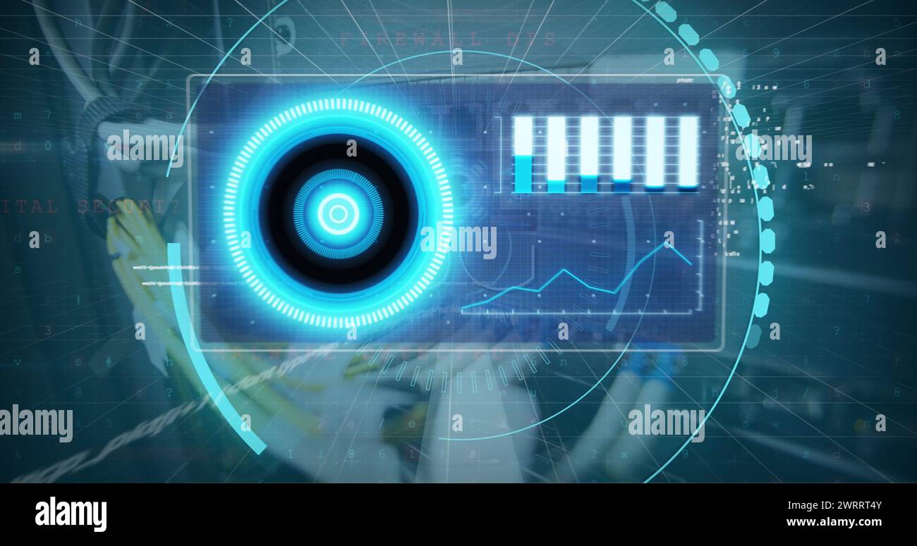 Image of data processing over computer wires Stock Photo - Alamy