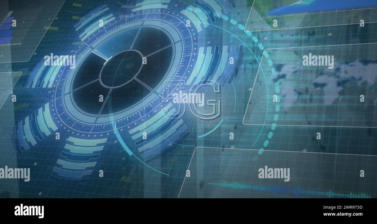 Image of data processing and 5g over computer wires Stock Photo - Alamy