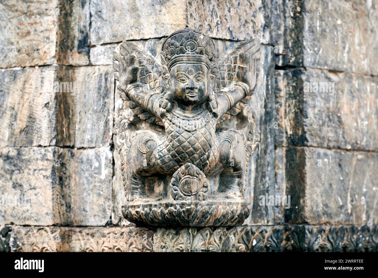 Bas relief mythical female creature from Tibetan folklore in ...