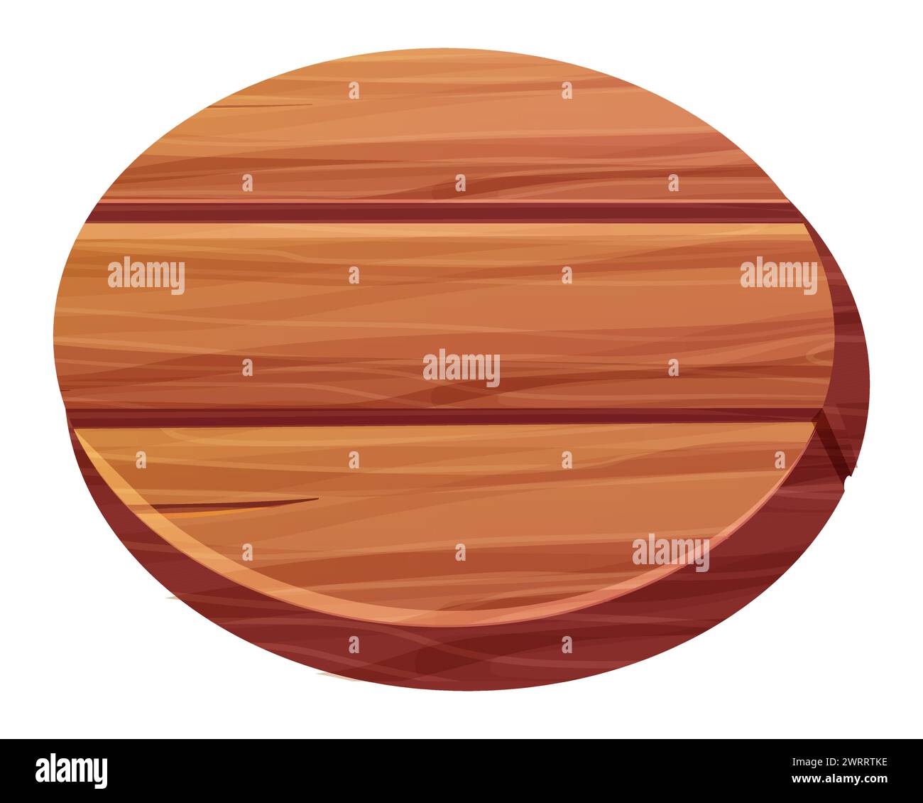 Wooden oval panel, game menu or signboard, ui element, button for ...