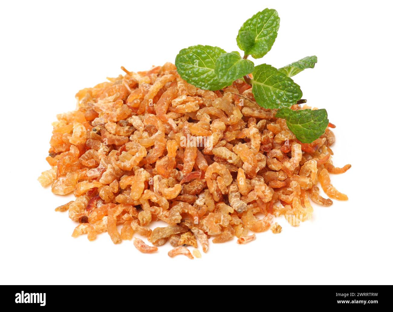 dried shrimp on white background Stock Photo - Alamy