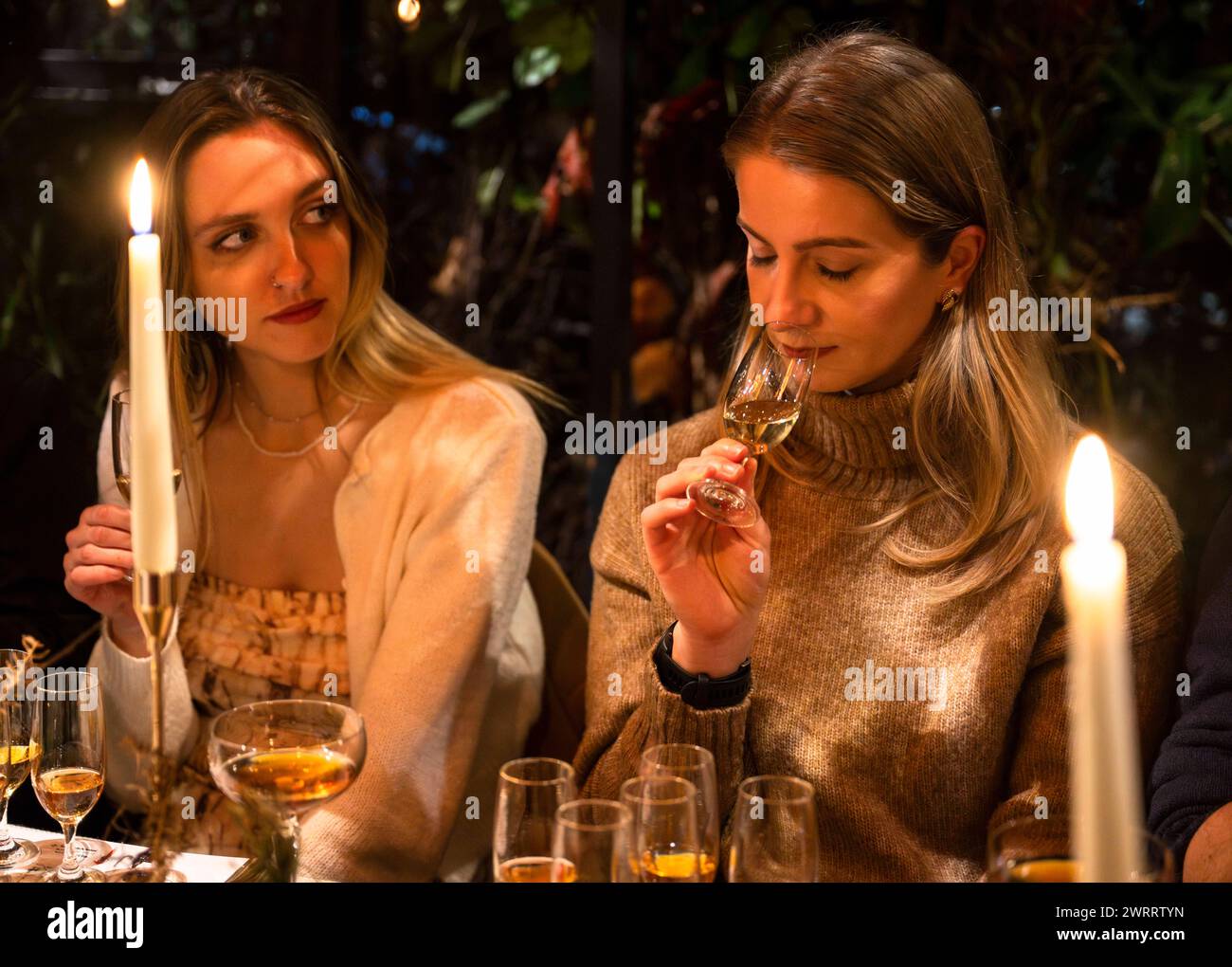 EDITORIAL USE ONLY Aimee Thompson and Petra Kosova at a BEARFACE Whisky at a tasting event, in ...