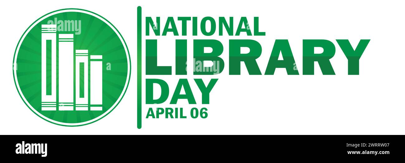 National Library Day. Suitable for greeting card, poster and banner ...