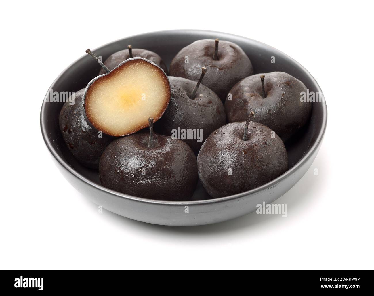 frozen pear on white background Stock Photo - Alamy