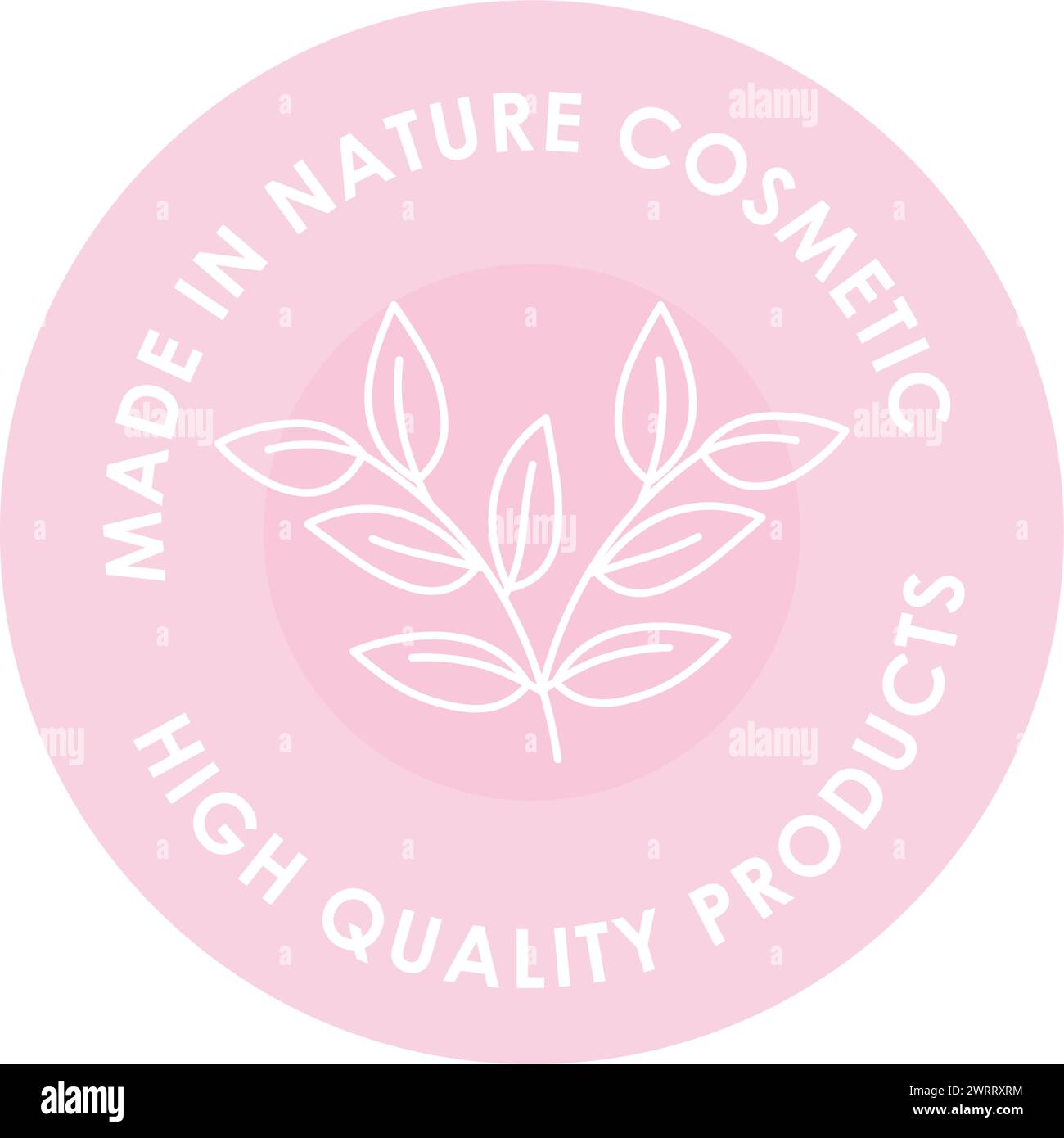 High quality products made in nature cosmetic logo Stock Vector Image ...