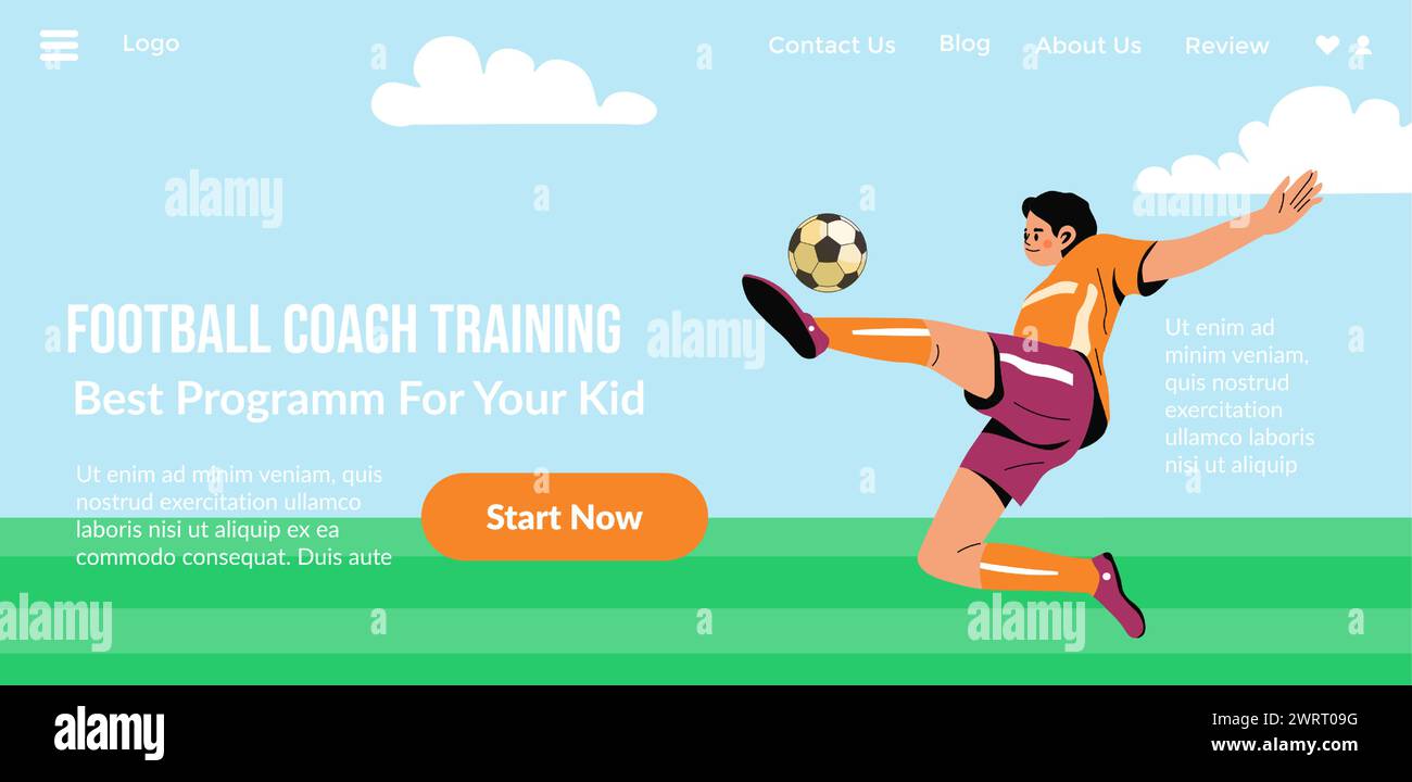 Football coach training, best program for your kid Stock Vector Image ...