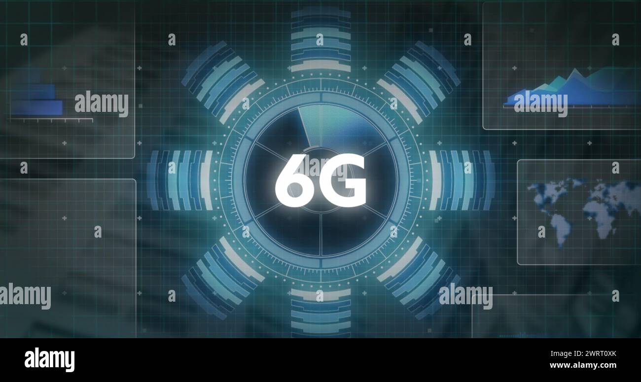 Image Of Scope Scanning With 6g Text And Data Processing Over Cityscape 9057