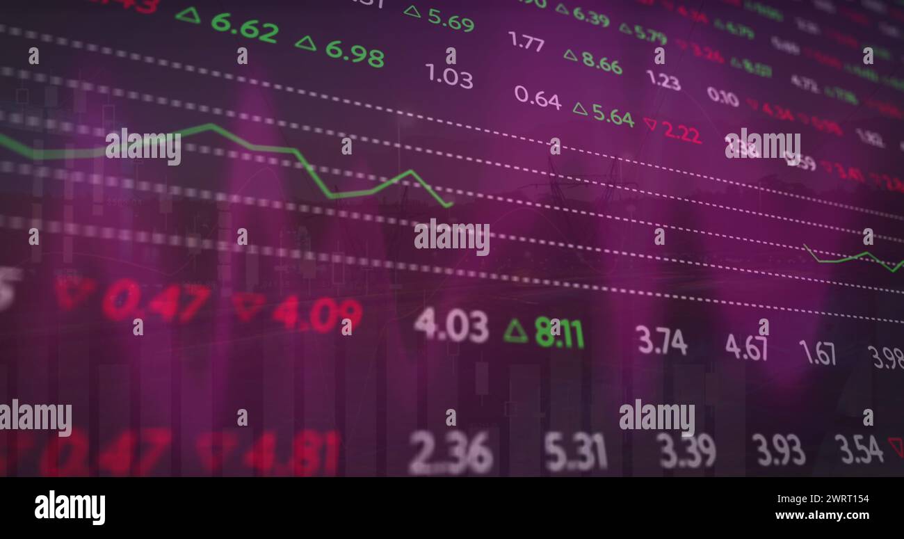 The image shows a bright pink graph defocussed against a black ...