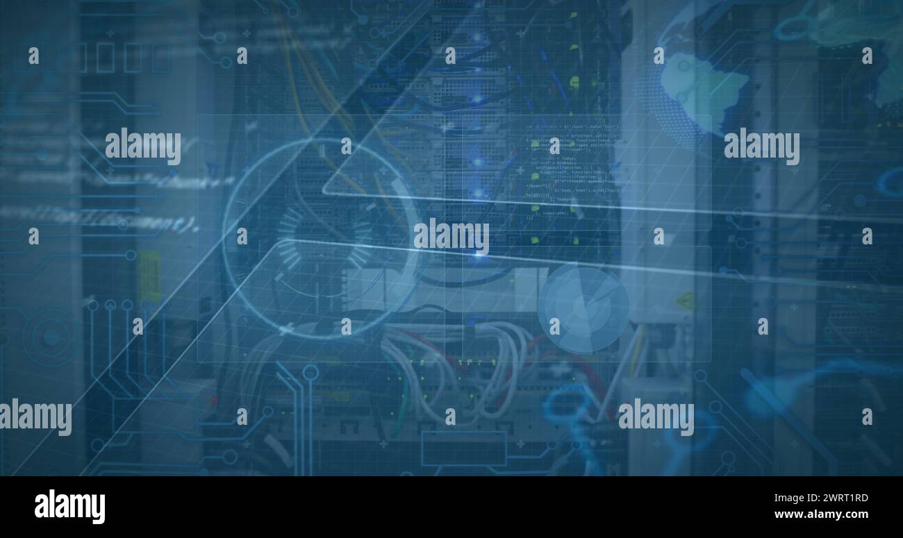 Image of infographic data processing on digital interface against ...