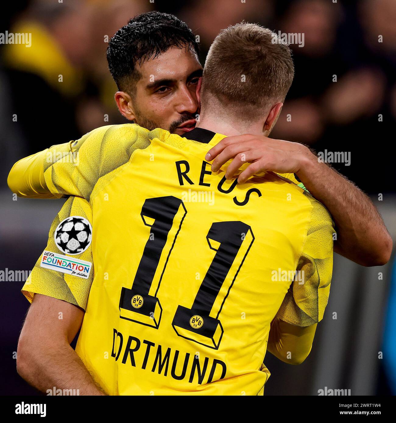 DORTMUND , GERMANY - MARCH 13: Marco Reus (Borussia Dortmund) scores ...