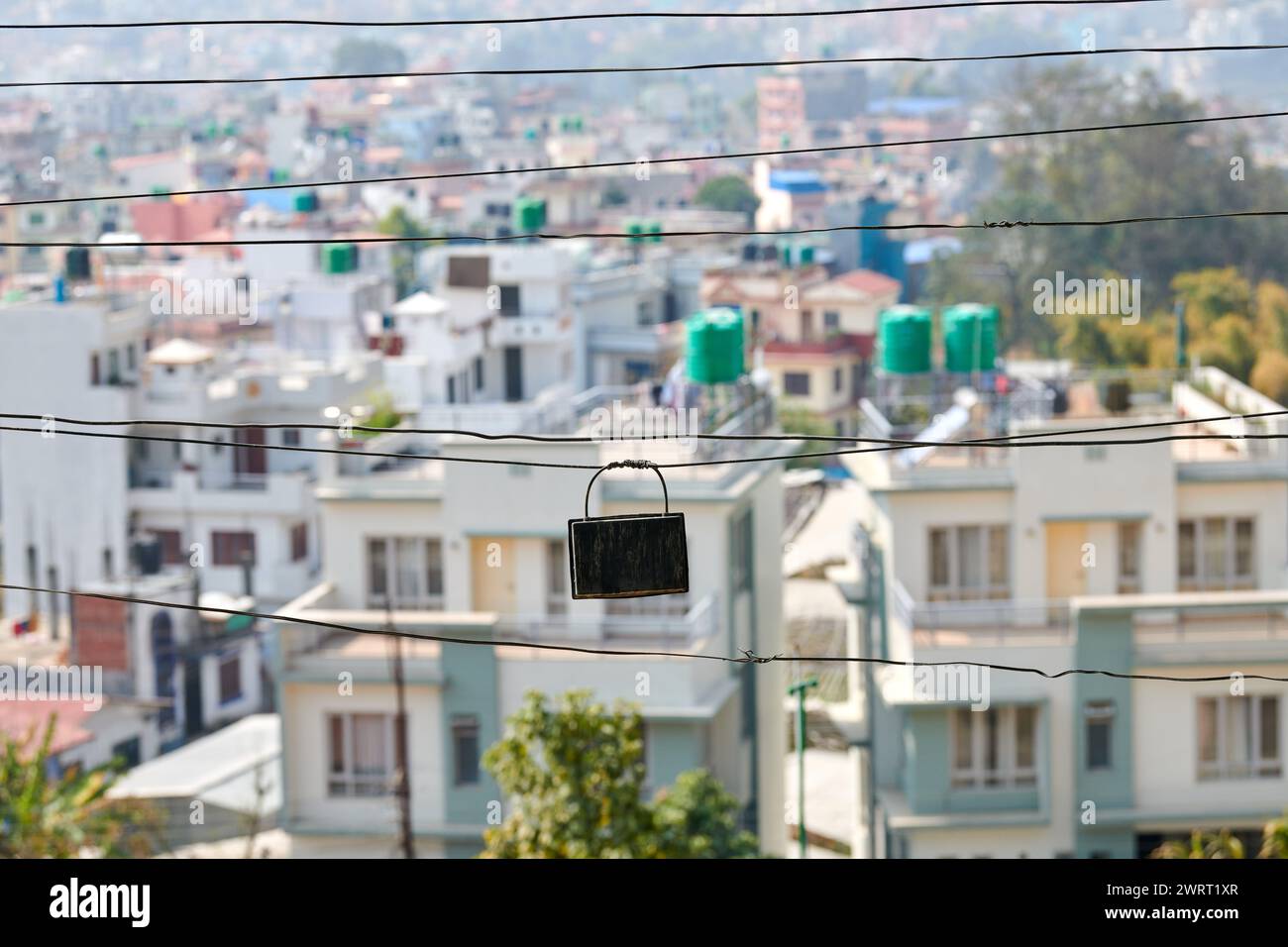 Indian junction box connecting long wires of outdoor wiring system on ...