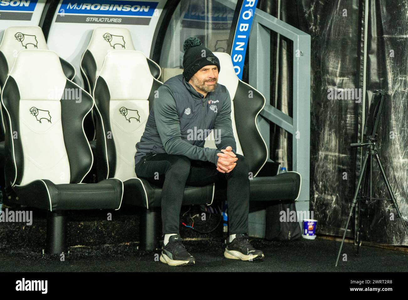 Derby County Manager Paul Warne before the Derby County FC v Reading FC ...